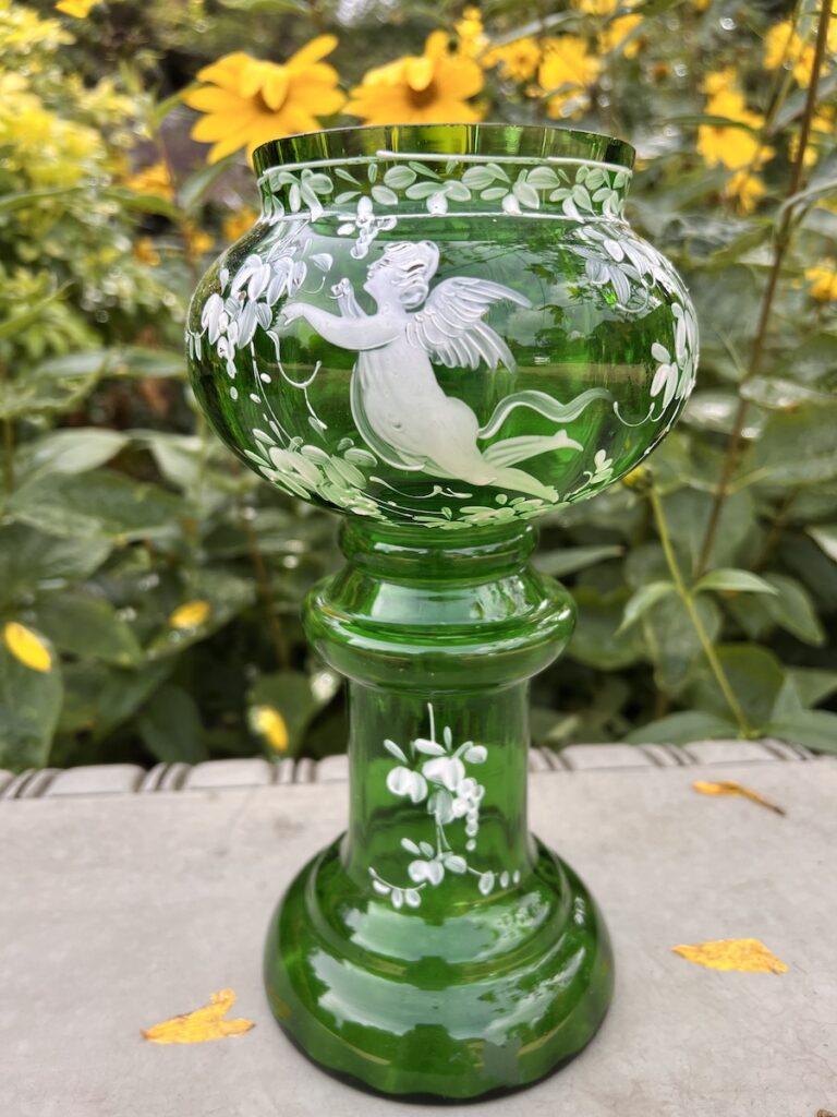 Victorian Mary Gregory Style Vase - The Antiques Warehouse The Antiques ...